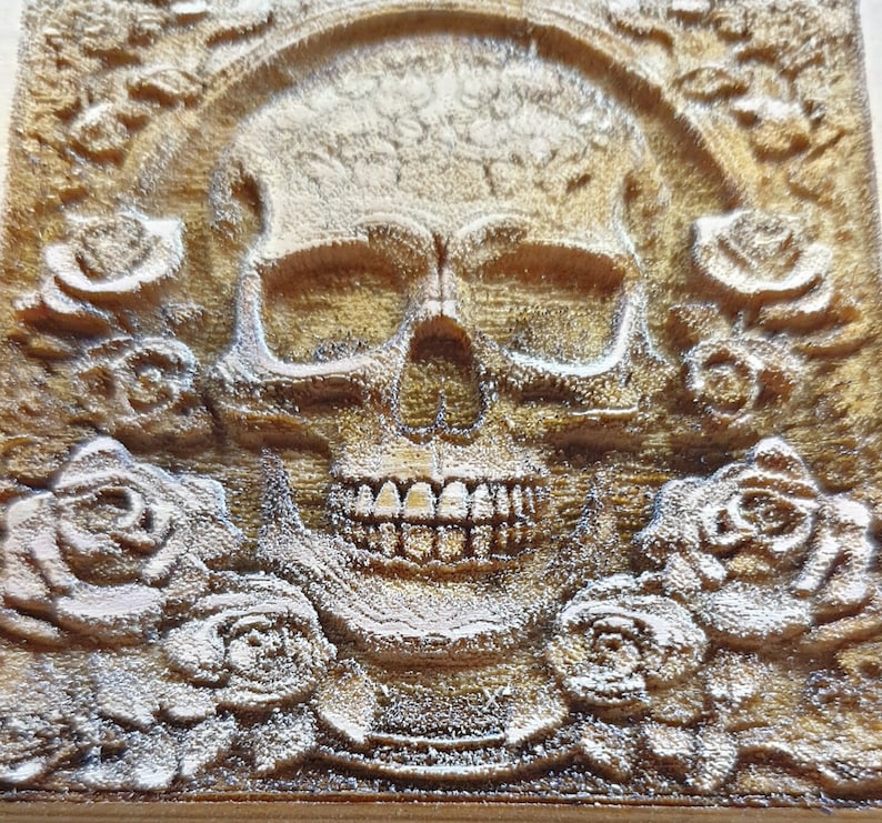 Skull Grayscale Basrelief 2.5d Depth Map Digital Artwork PNG Engraving ...