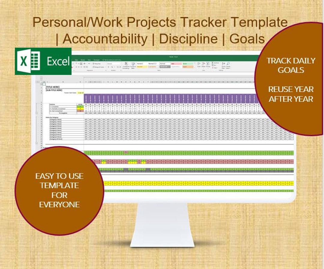 Personal/work Projects Excel Tracker Template Accountability - Etsy