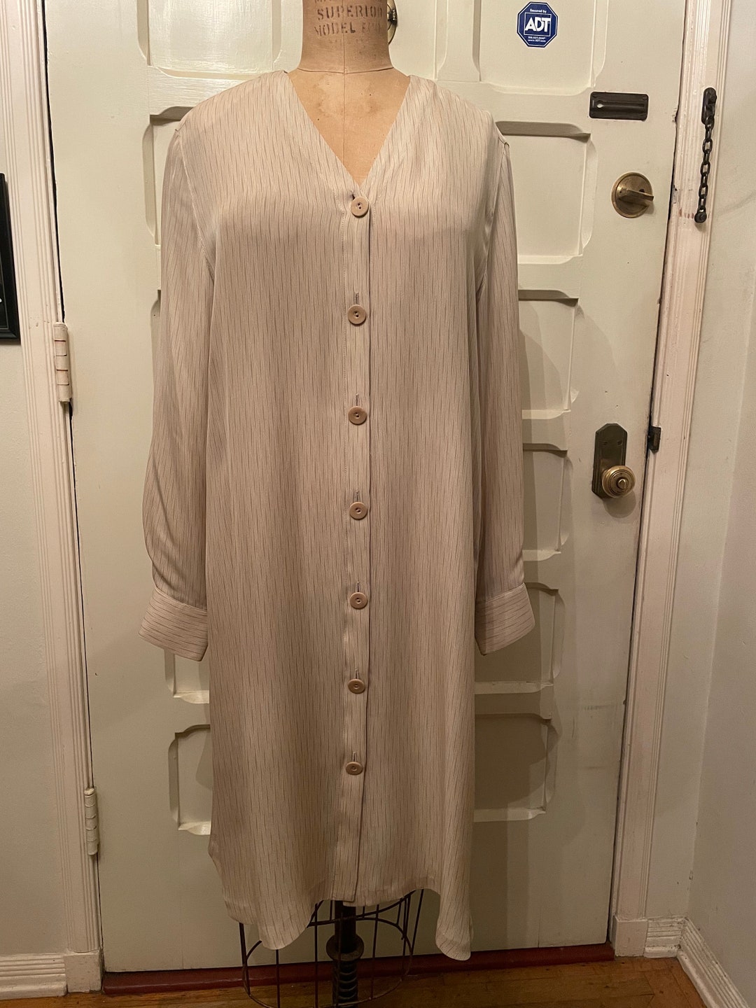 Vintage 1980s Ellen Tracy Beige Silk Free Flowing Smock Dress - Etsy