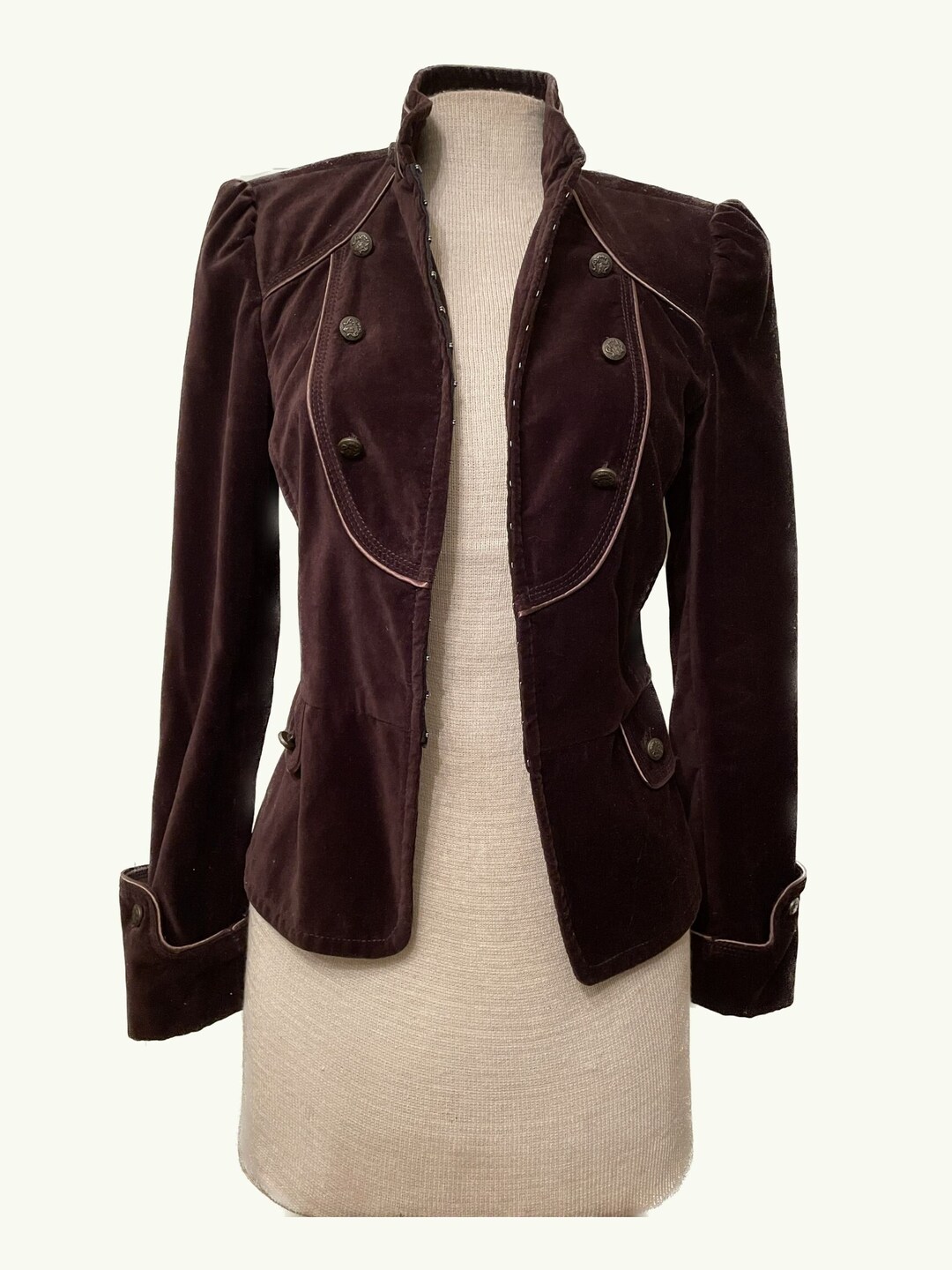 Steam Punk Velvet Jacket| Brown |button Up - Etsy