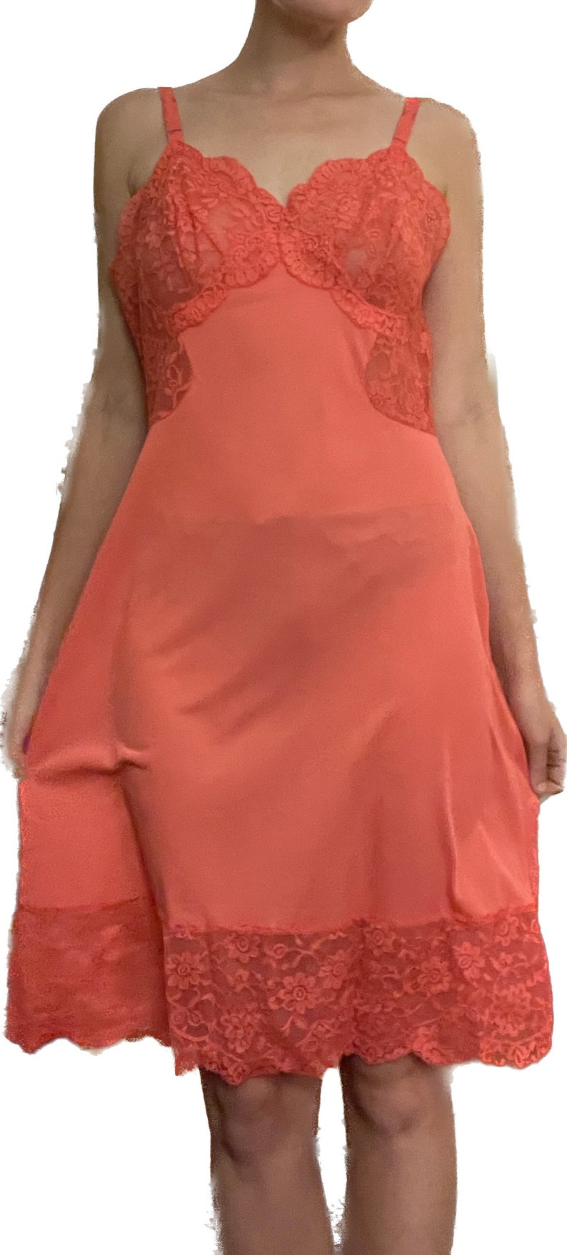 Vintage Cerise Pink Nylon Slip - Etsy