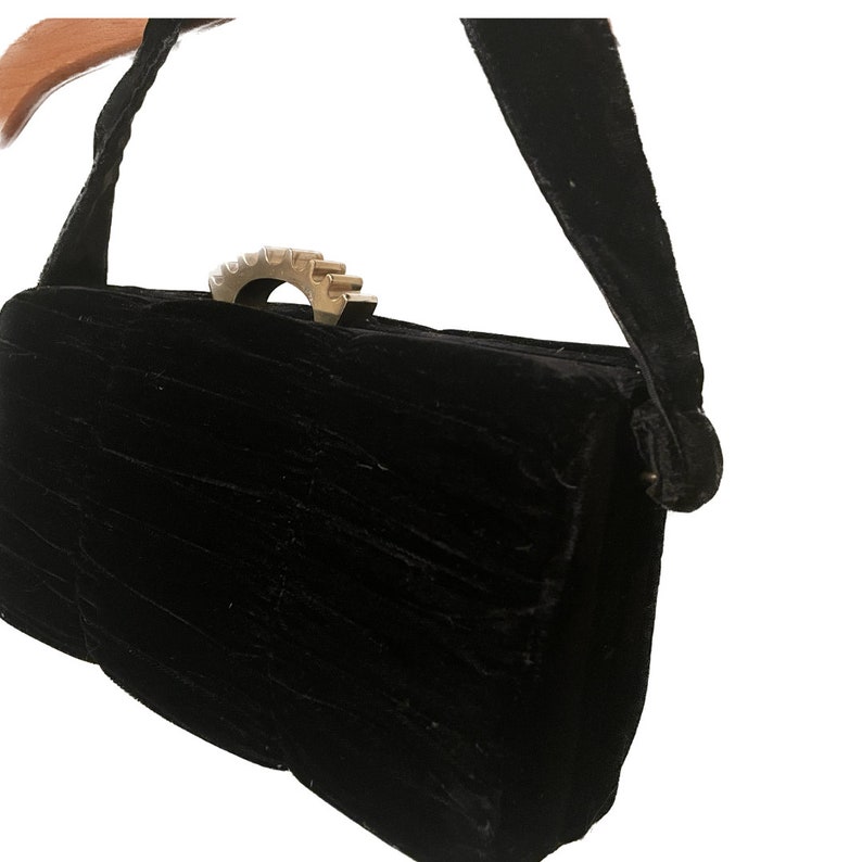1940's Black Velvet Purse - Etsy