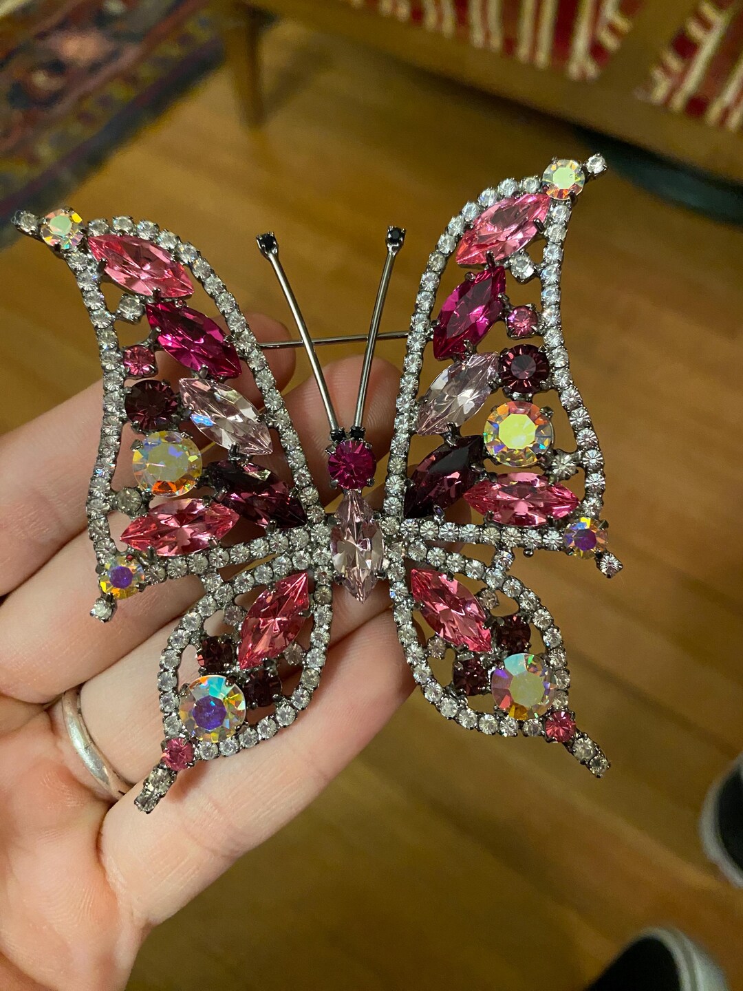 VINTAGE Crystal Butterfly Brooch by Nicky Butler - Etsy