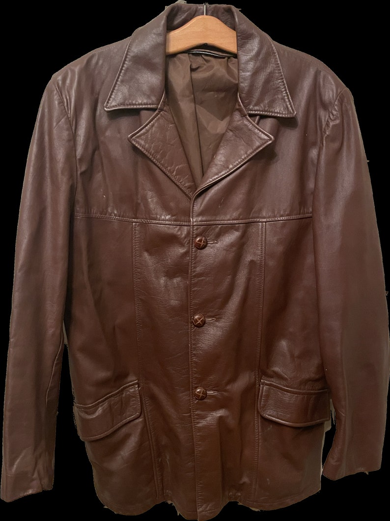 Vintage Brown Leather Jacket - Etsy