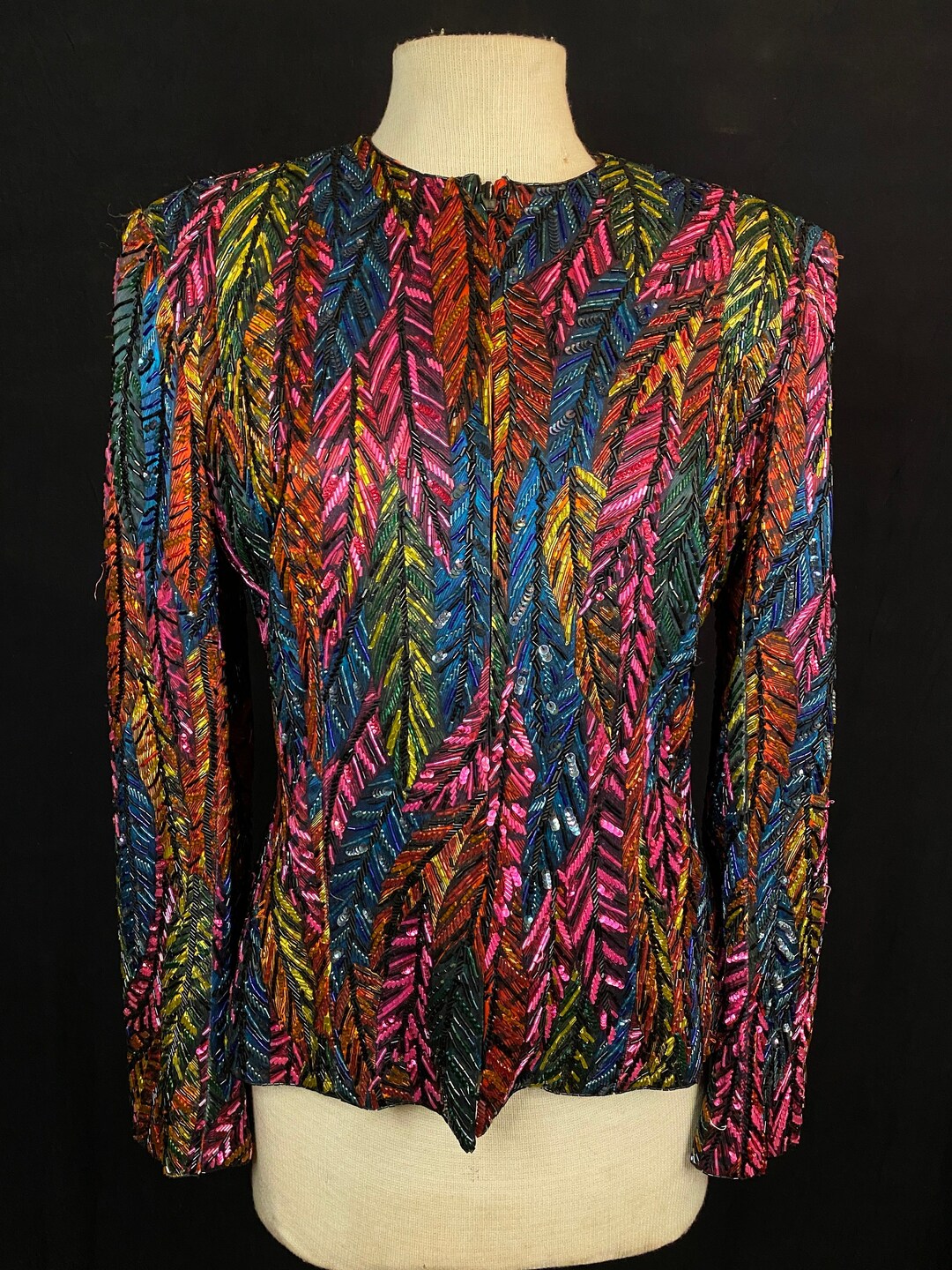 Bob Mackie 90's Designer Couture Beaded Shirt - Etsy