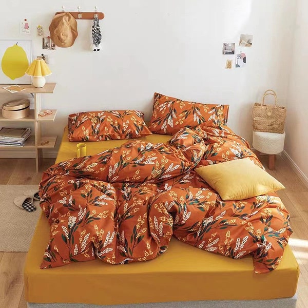 Orange Duvet Cover King - Etsy