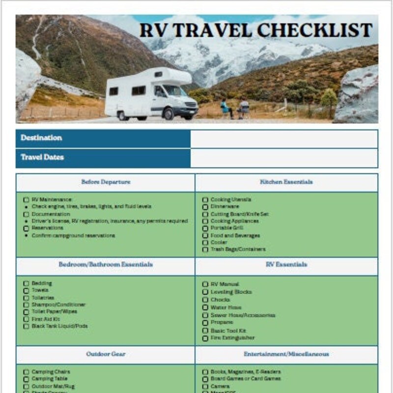 Rv Travel Planner - Etsy