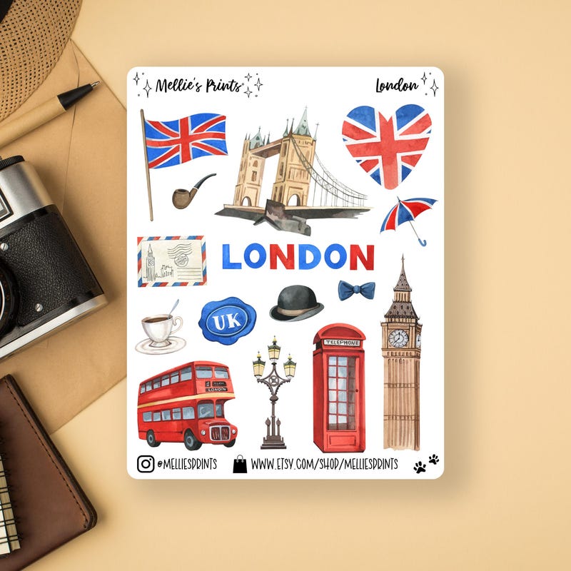 London Stickers - Etsy