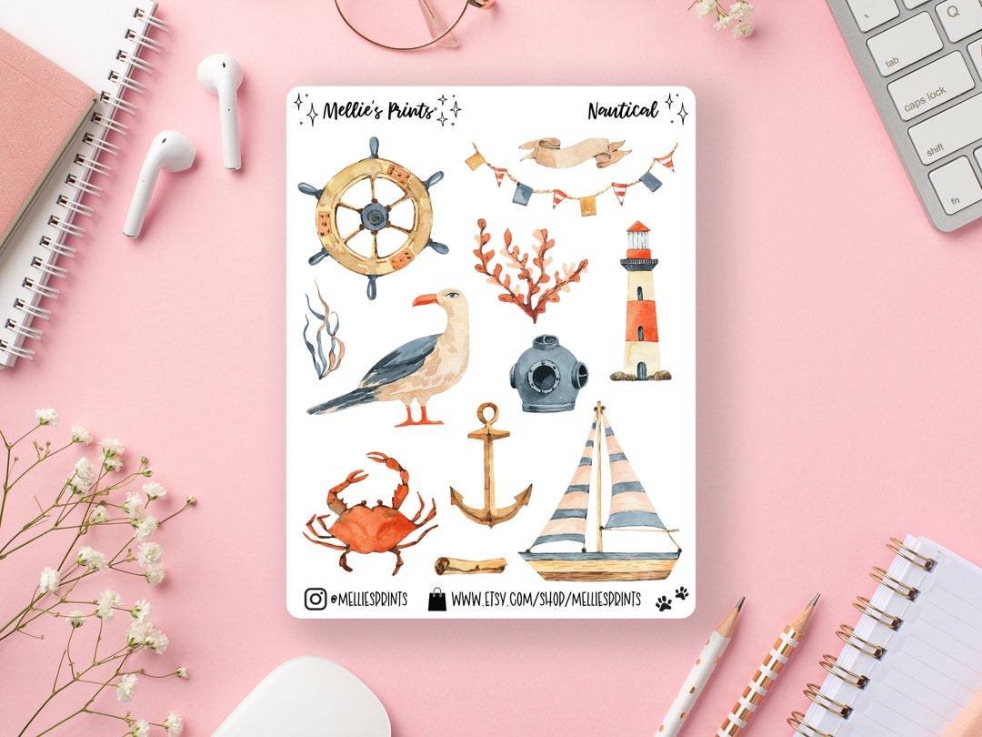 Nautical | Planner Stickers, Scrapbook Sticker, Bullet Journal, Sea ...