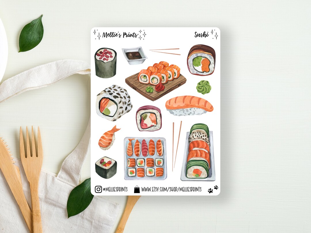 Sushi | Planner Stickers, Scrapbook Stickers, Bullet Journal Stickers ...