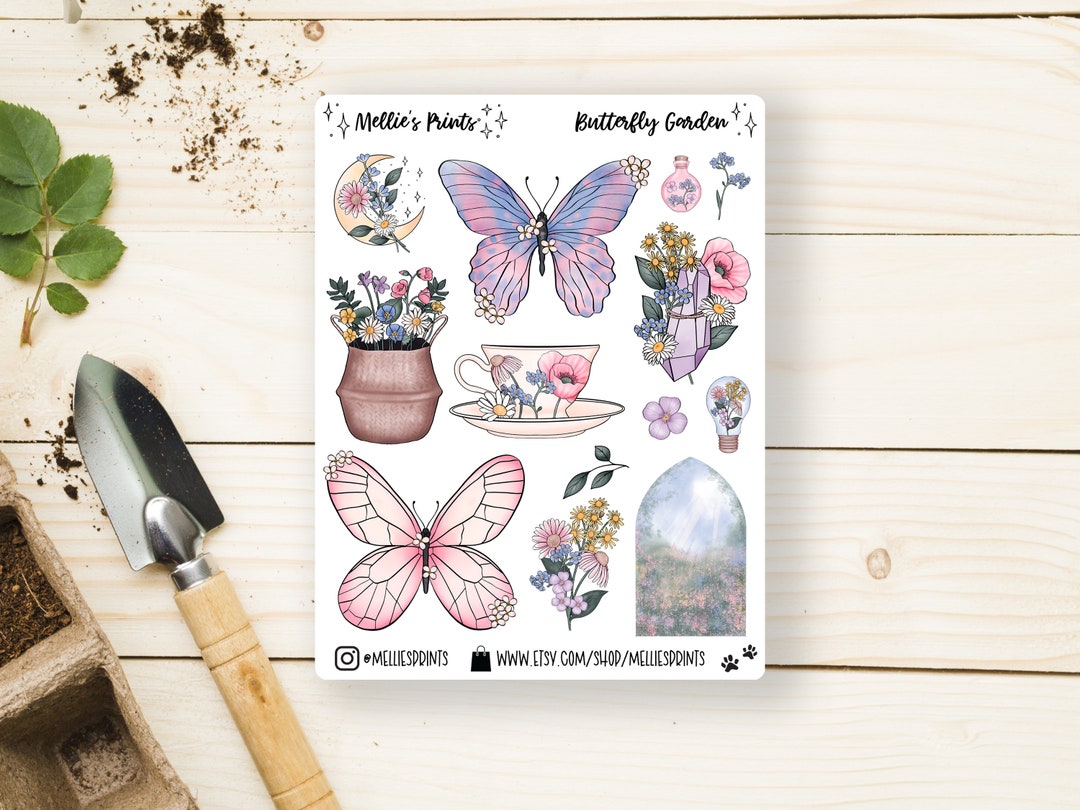 Butterfly Garden | Planner Stickers, Scrapbook Stickers, Bullet Journal ...