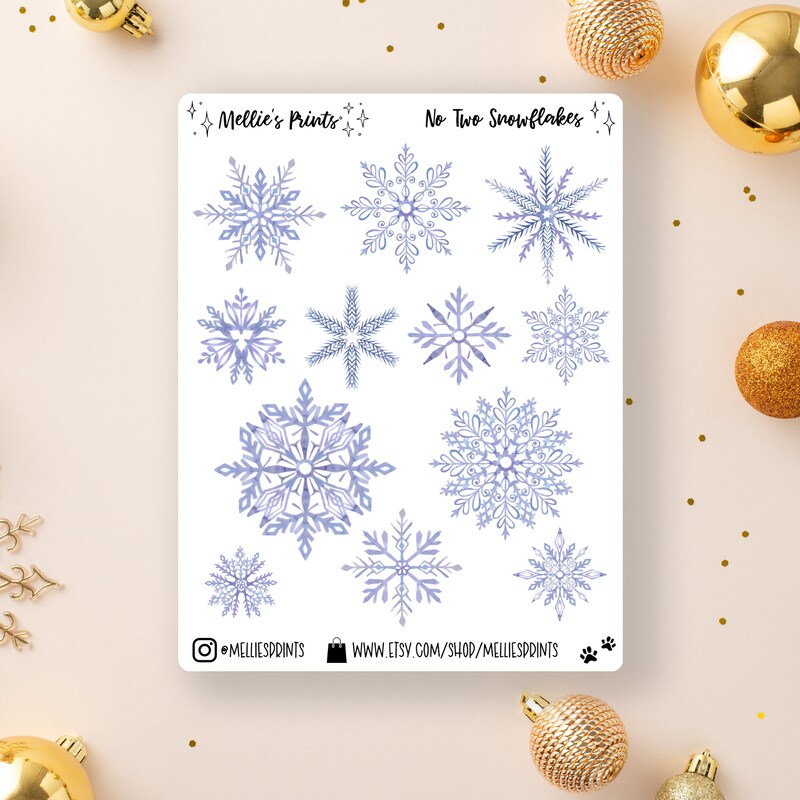 Snowflake Journal Stickers - Etsy
