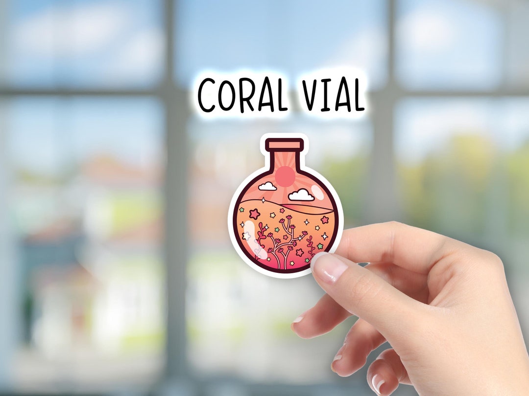Coral Vial Stickers Water Resistant Stickers Water Bottle Design High ...