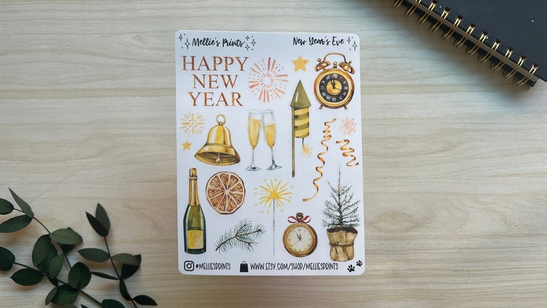 New Year's Eve | Planner Stickers, Scrapbook Stickers, Bullet Journal ...
