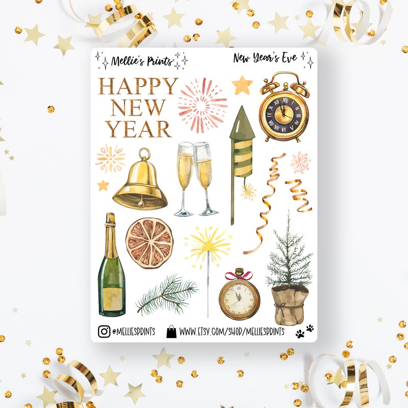 New Years Eve Stickers - Etsy