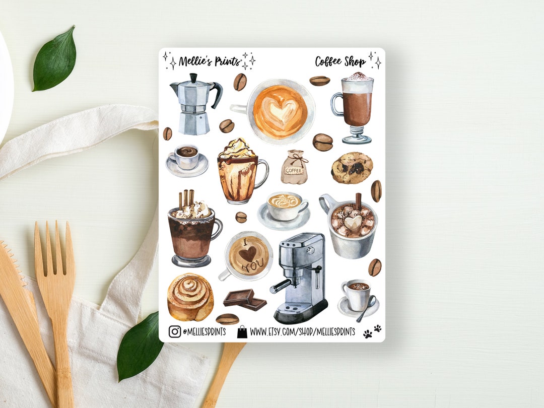 Coffee Shop | Planner Stickers, Scrapbook Stickers, Bullet Journal ...