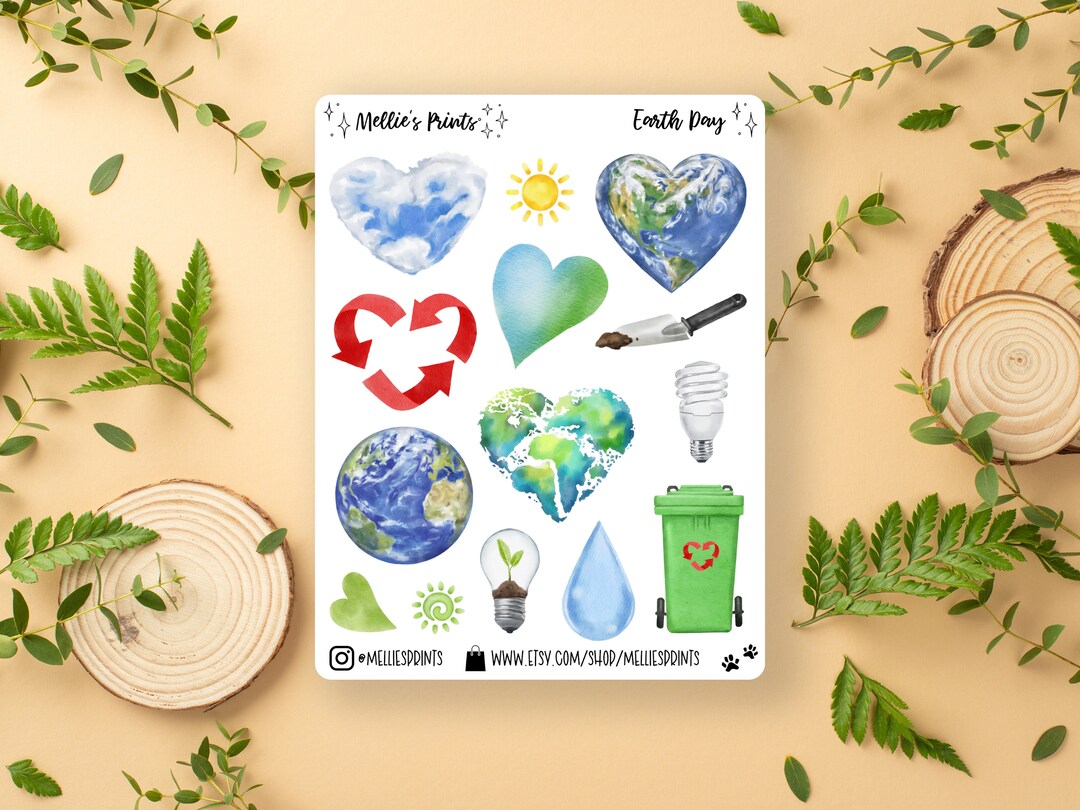 Earth Day | Planner Stickers, Scrapbook Stickers, Bullet Journal ...
