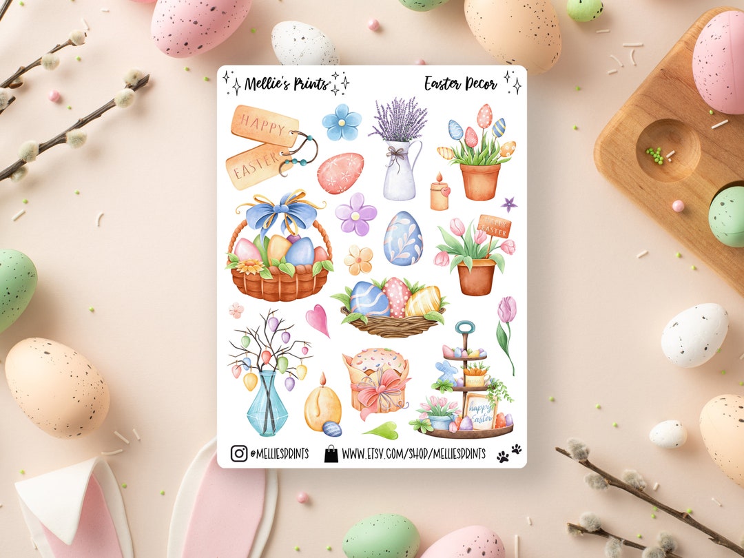 Easter Decor | Planner Stickers, Scrapbook Stickers, Bullet Journal ...