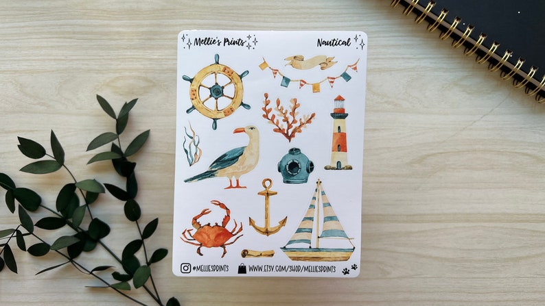 Nautical | Planner Stickers, Scrapbook Sticker, Bullet Journal, Sea ...