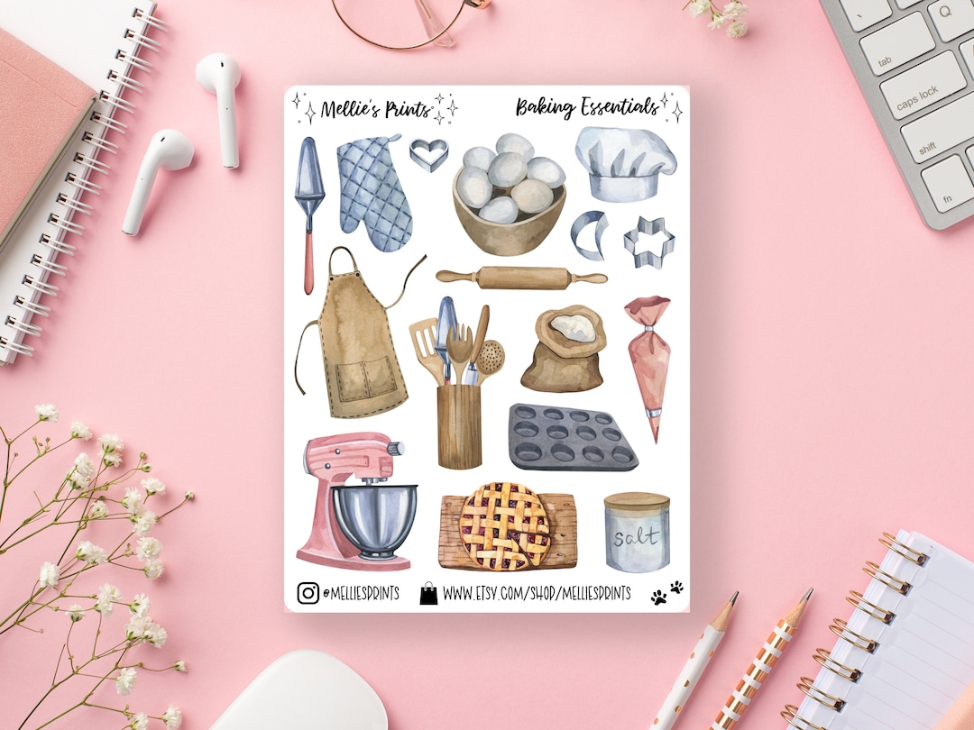 Baking Essentials | Planner Stickers, Scrapbook Stickers, Bullet ...