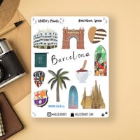 Spain Travel Doodle Sticker Sheet, Spain Food Travel Stickers, European ...