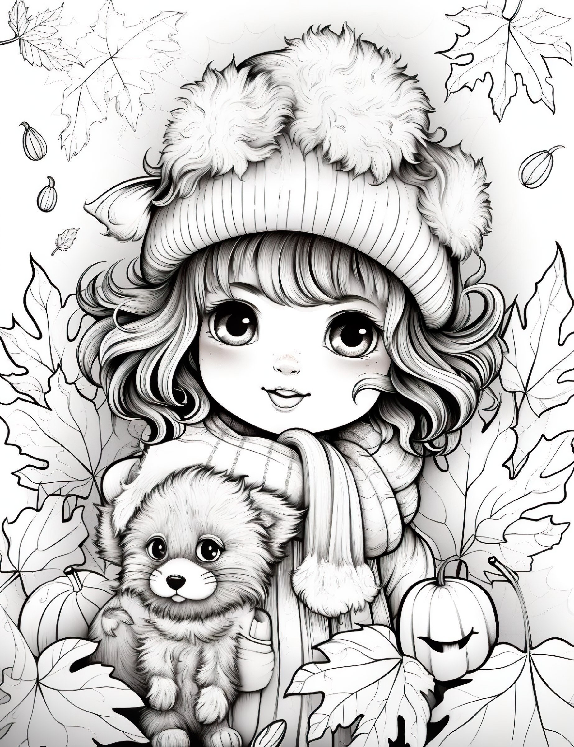 5 Autumn Coloring Pages. Teacher, Color Pages for Kids, Cute Coloring ...