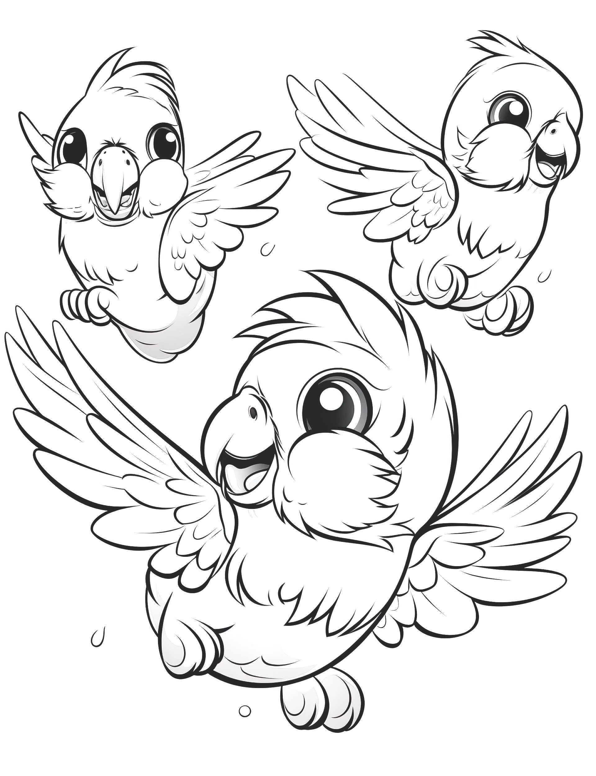 5 Bird Coloring Pages, Teacher, Color Pages for Kids, Cute Coloring ...