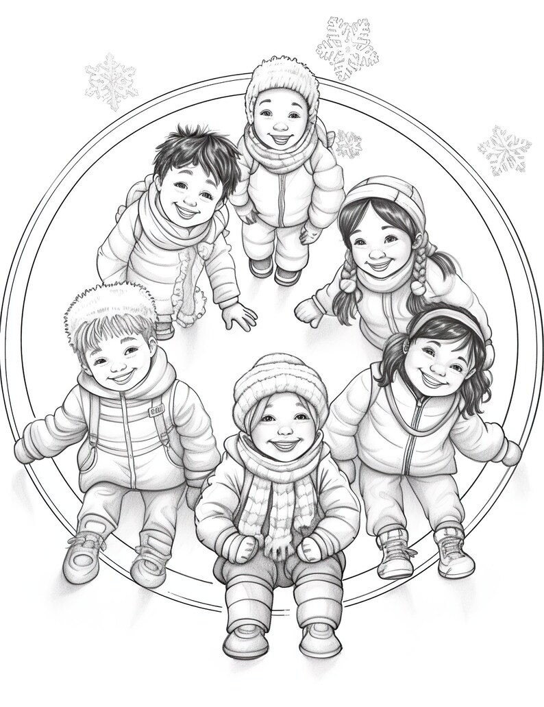 5 Winter Coloring Pages. Teacher, Color Pages for Kids, Cute Coloring ...