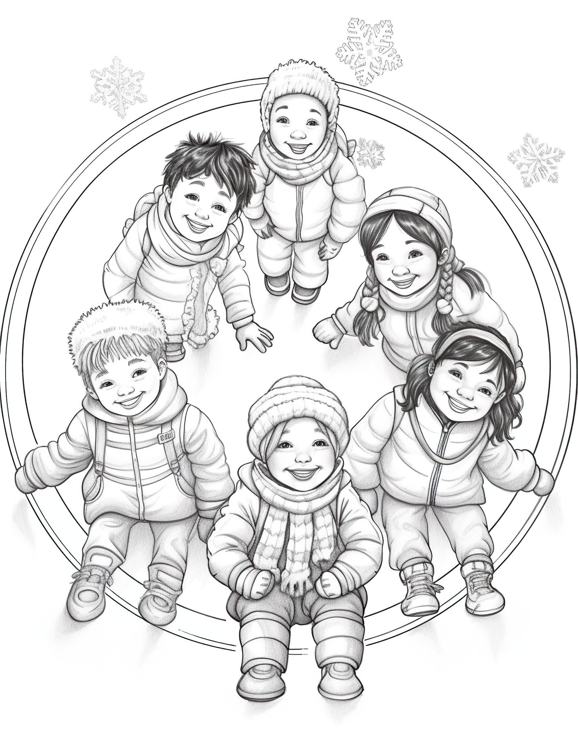 5 Winter Coloring Pages. Teacher, Color Pages for Kids, Cute Coloring ...