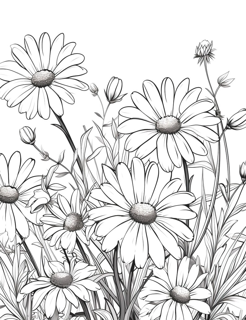 5 Flower Coloring Pages, Teacher, Color Pages for Kids, Cute Coloring ...