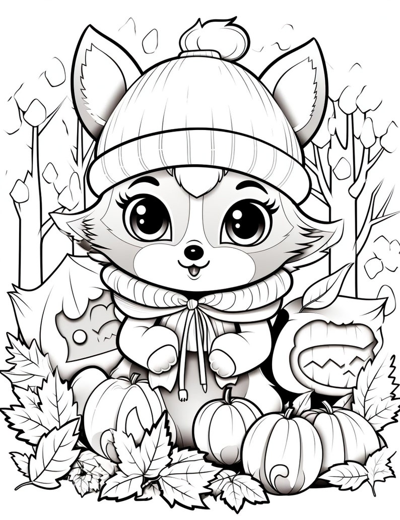 5 Autumn Coloring Pages. Teacher, Color Pages for Kids, Cute Coloring ...