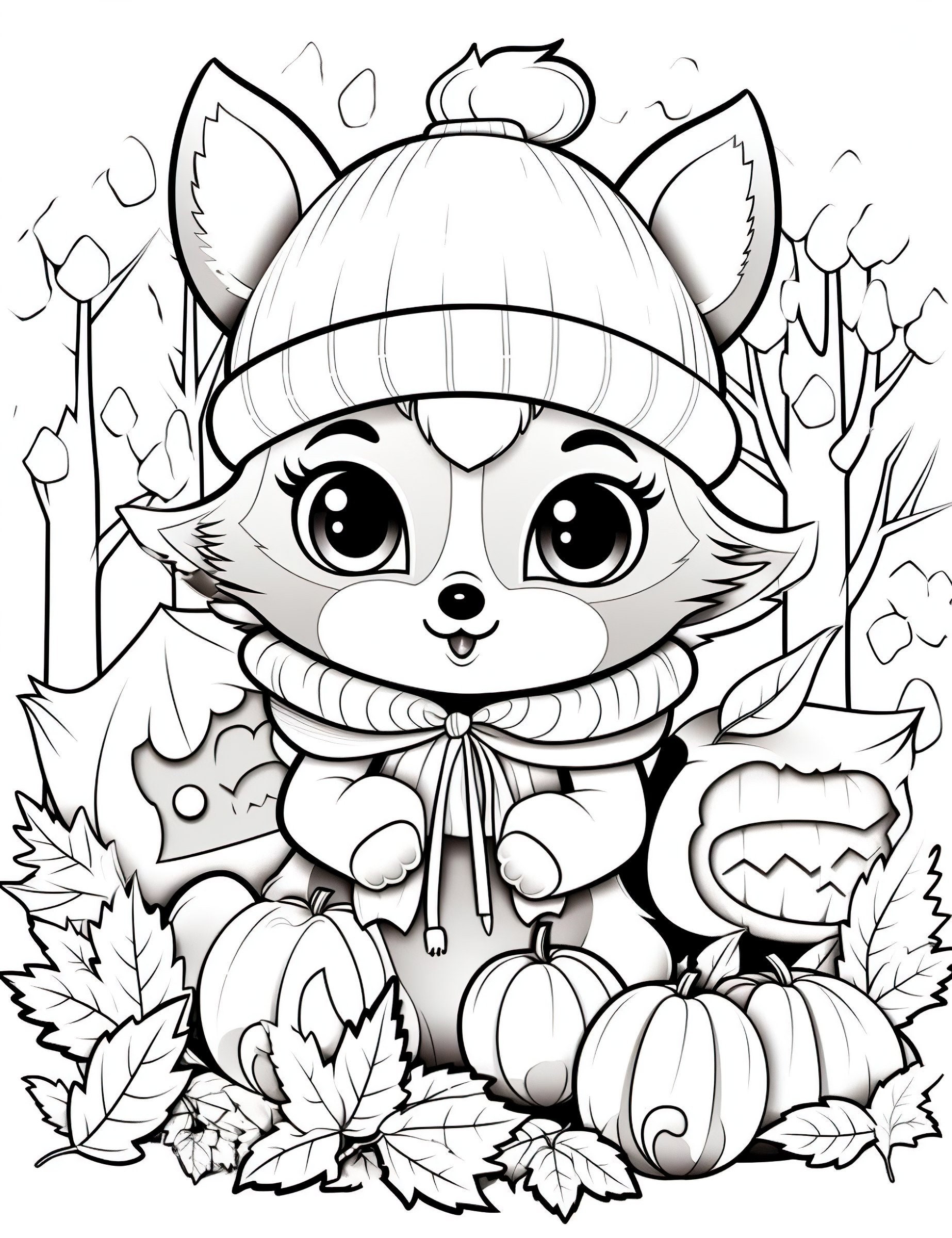 5 Autumn Coloring Pages. Teacher, Color Pages for Kids, Cute Coloring ...