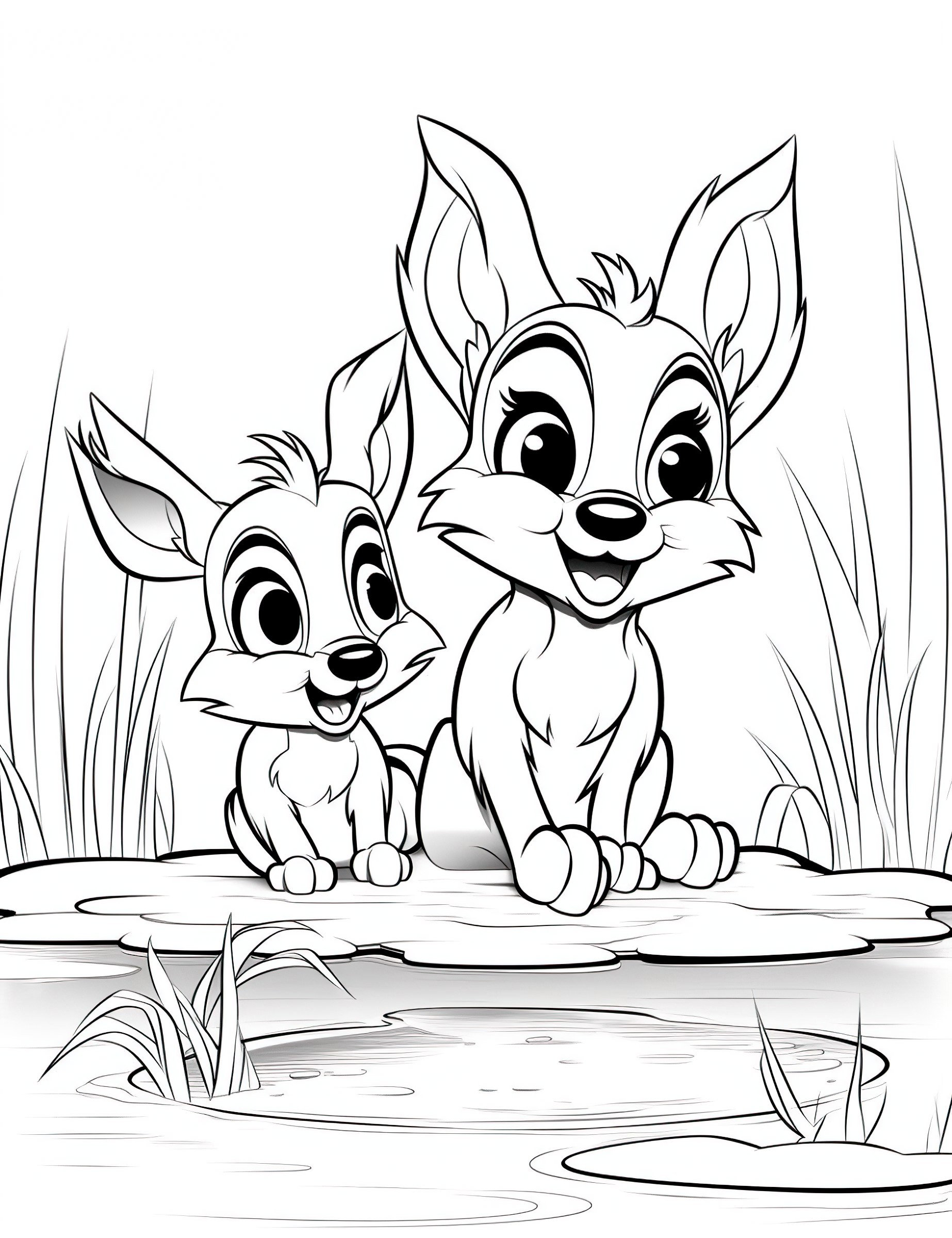 5 Cute Critter Coloring Pages Teacher Color Pages for Kids - Etsy