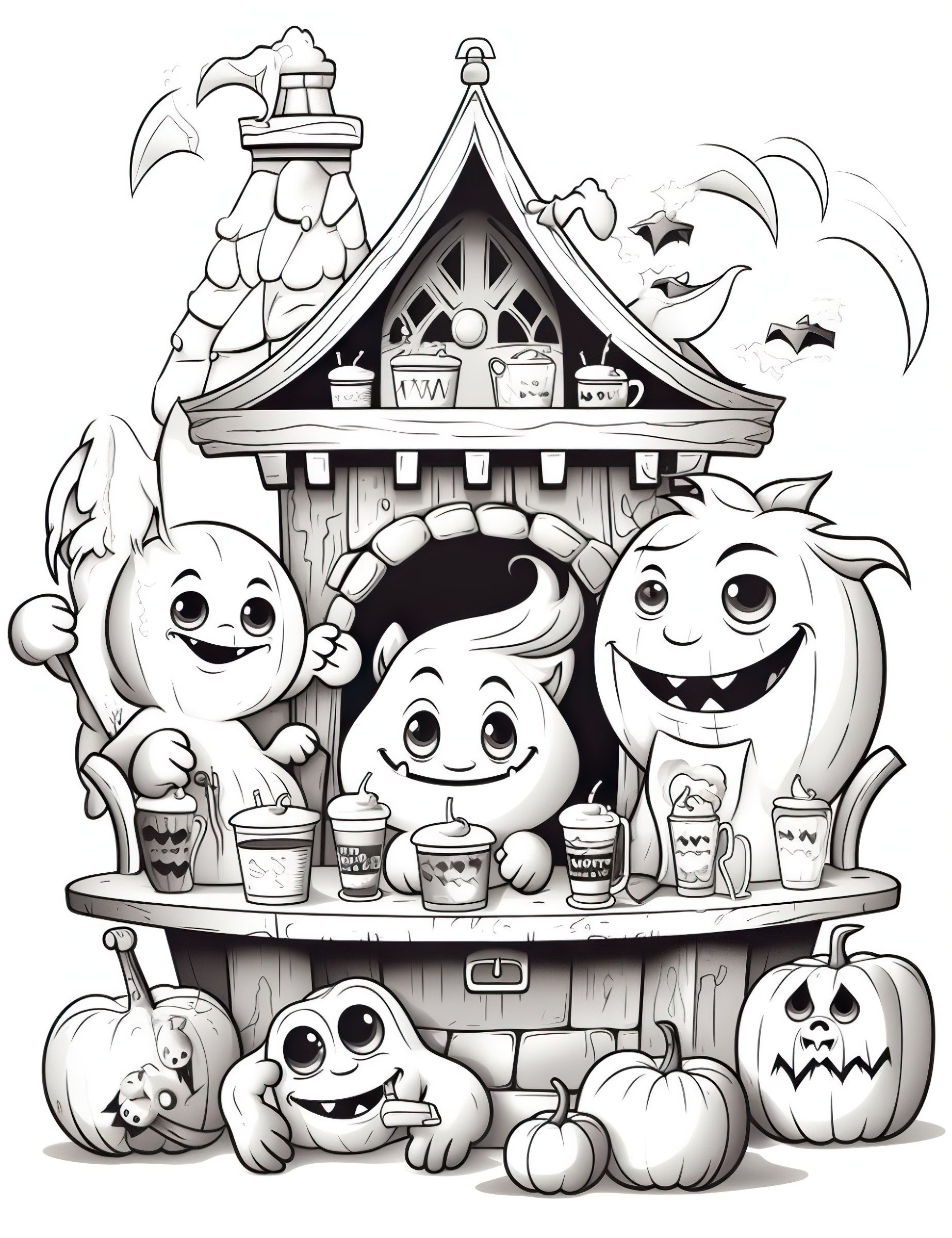 5 Halloween Coloring Pages. Teacher, Color Pages for Kids, Cute ...