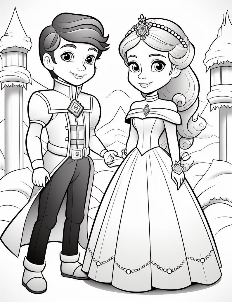 5 Prince and Princess Coloring Pages, Teacher, Color Pages for Kids ...