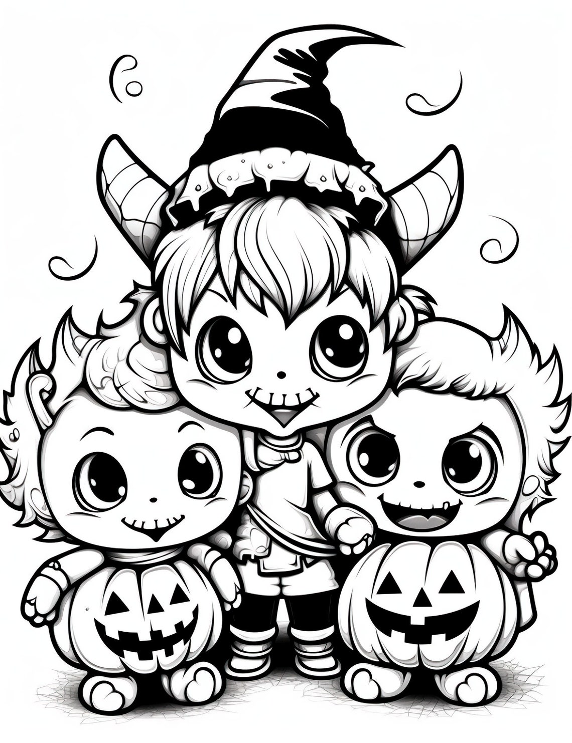 5 Halloween Coloring Pages. Teacher, Color Pages for Kids, Cute ...