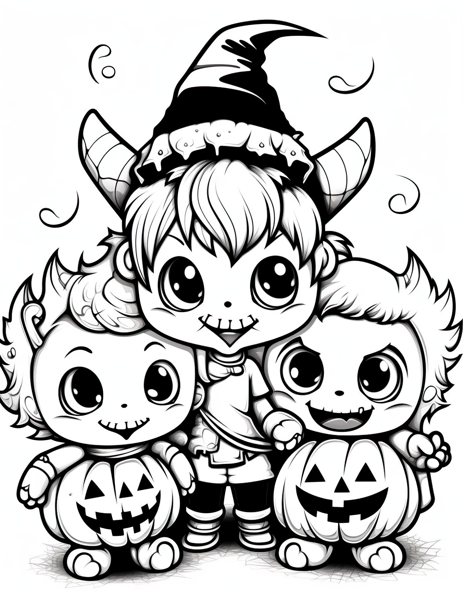 5 Halloween Coloring Pages. Teacher, Color Pages for Kids, Cute ...