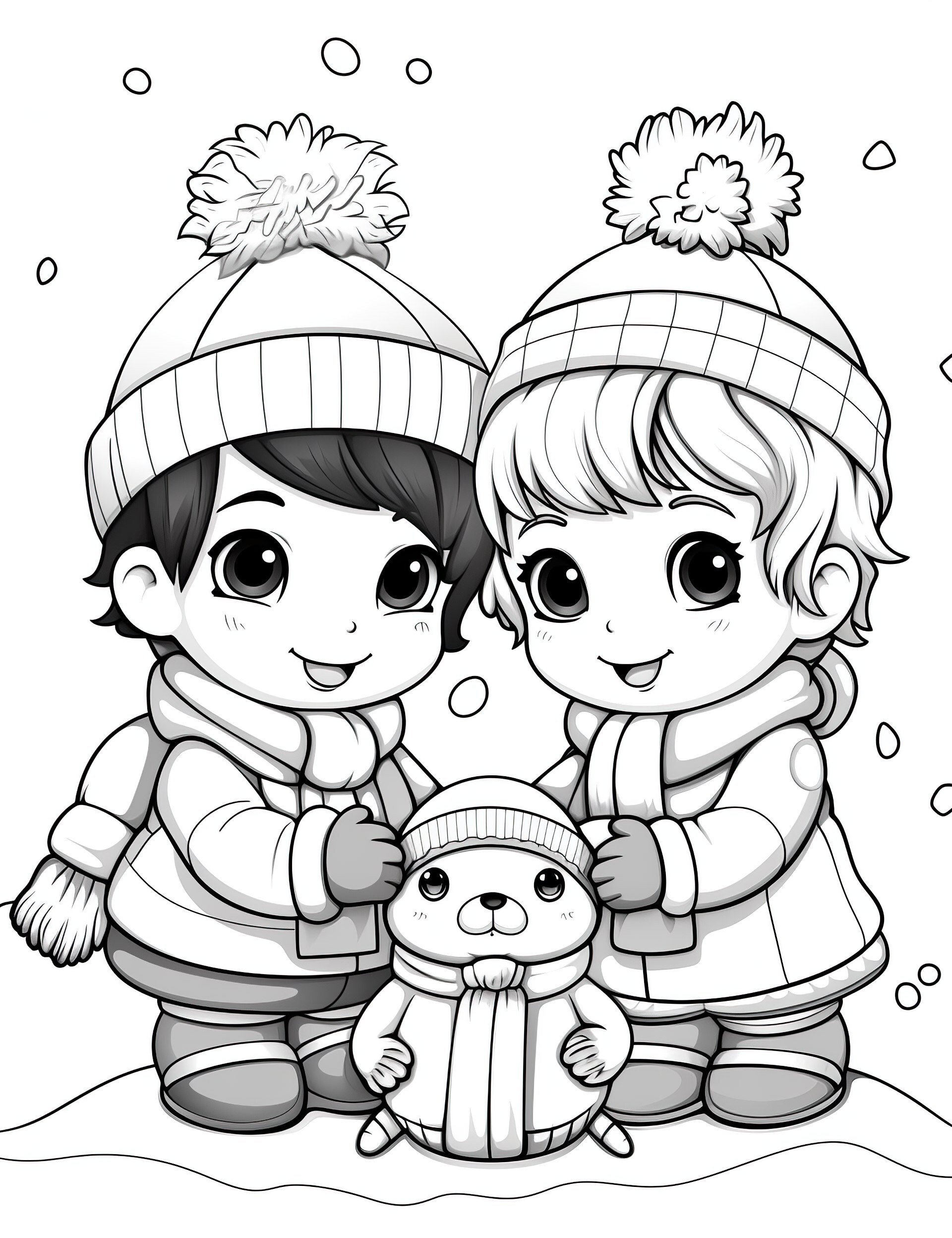 5 Winter Coloring Pages. Teacher, Color Pages for Kids, Cute Coloring ...