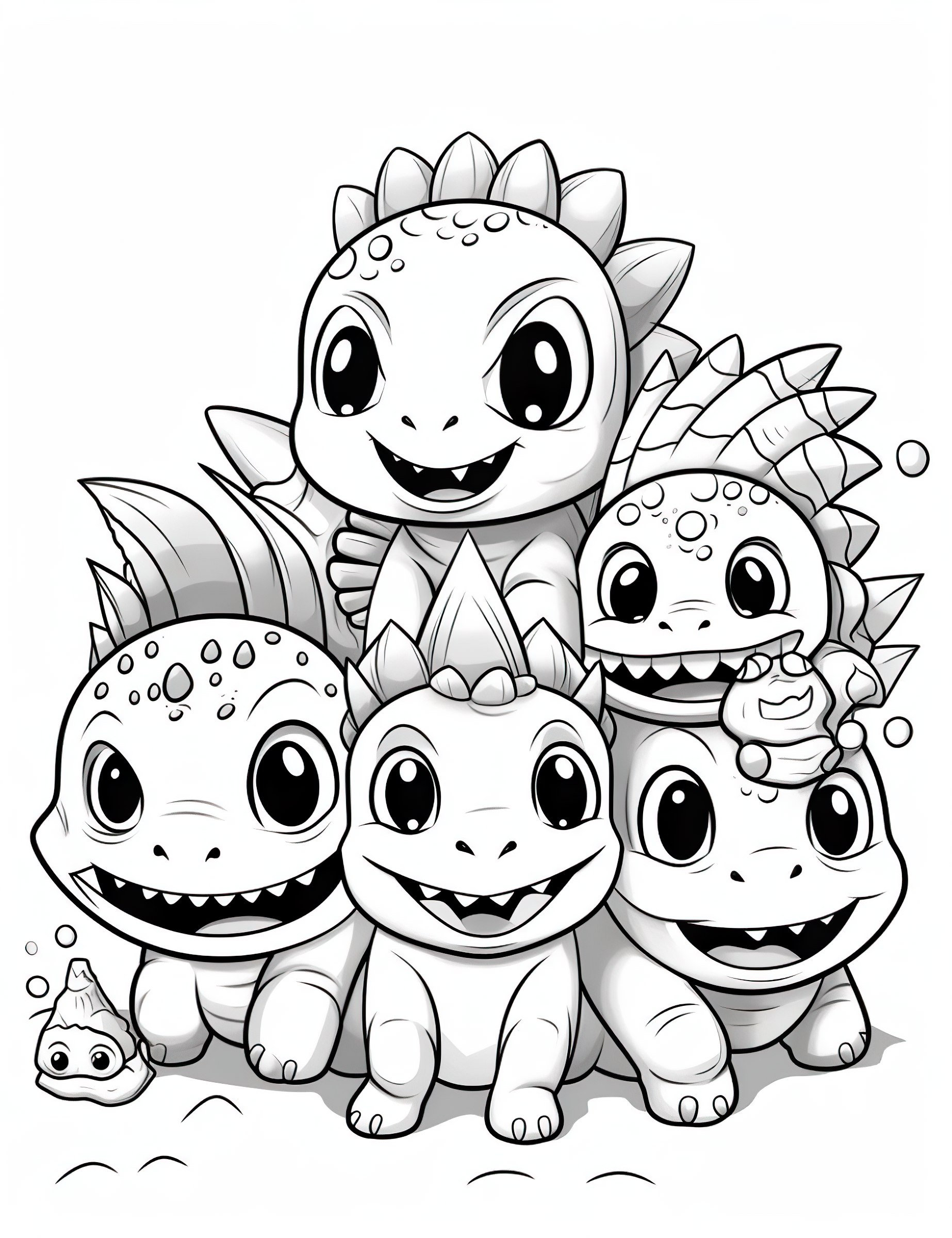 5 Dinosaur Coloring Pages, Teacher, Color Pages for Kids, Cute Coloring ...