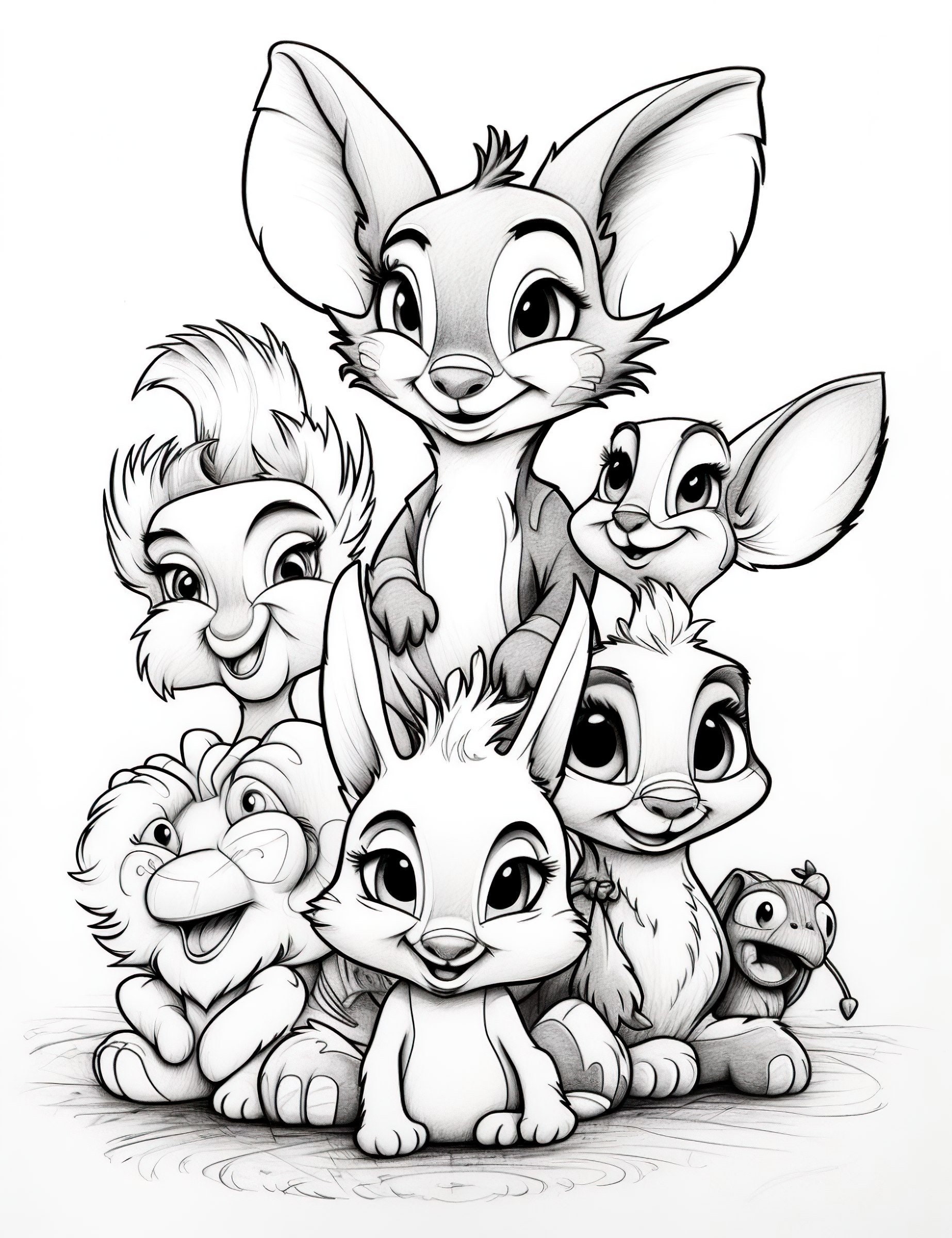 5 Cute Critter Coloring Pages, Teacher, Color Pages for Kids, Cute ...