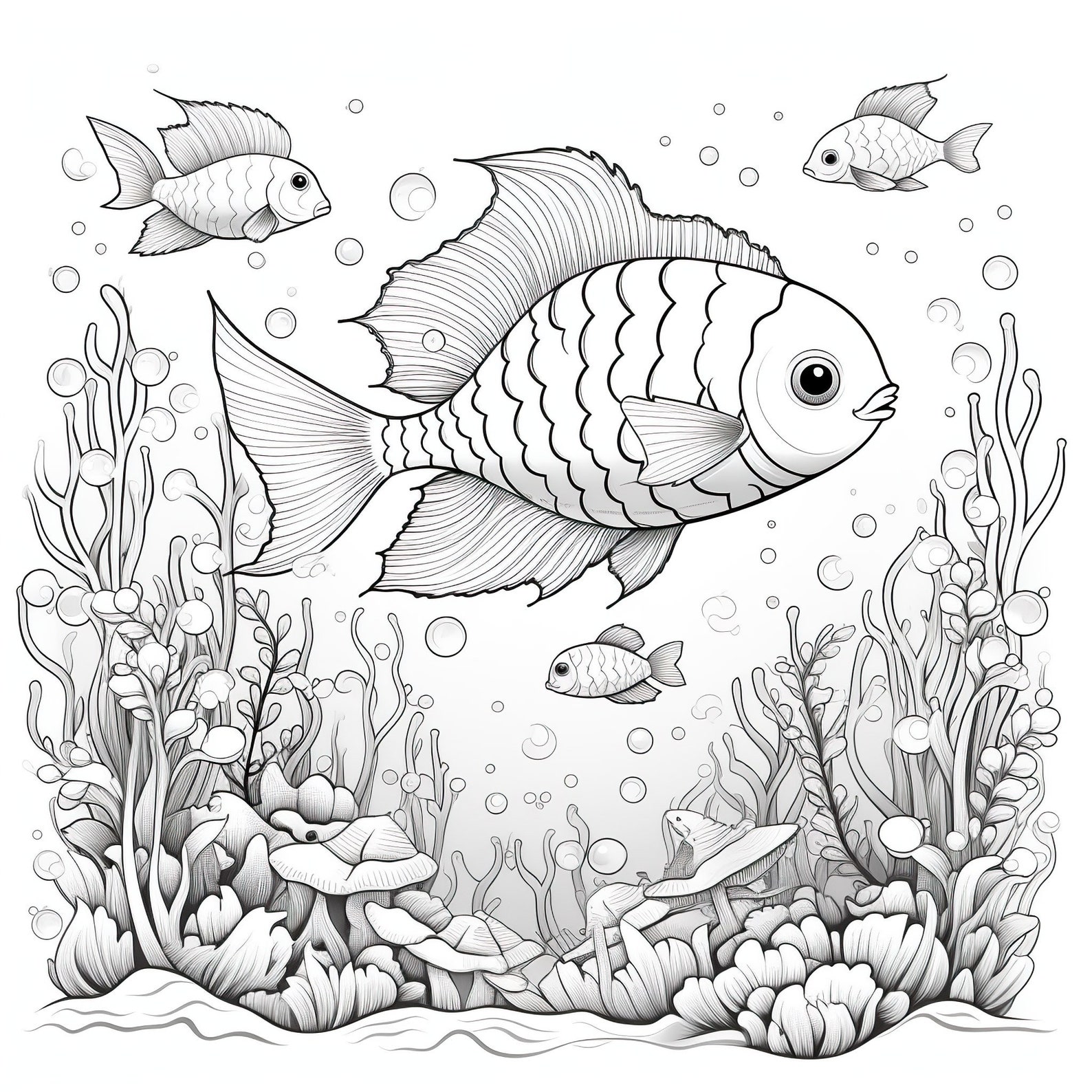 5 Whimsical Water Coloring Pages. Teacher, Color Pages for Kids, Cute ...