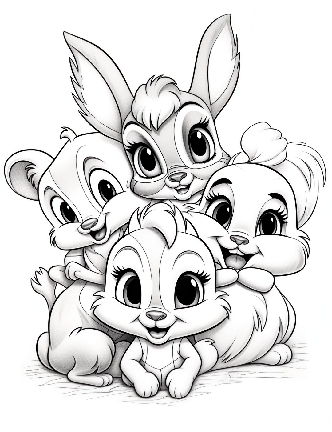 5 Cute Critter Coloring Pages, Teacher, Color Pages for Kids, Cute ...