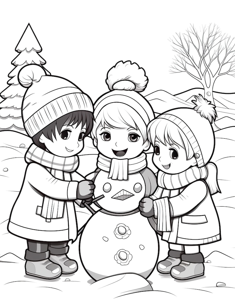 5 Winter Coloring Pages. Teacher, Color Pages for Kids, Cute Coloring ...
