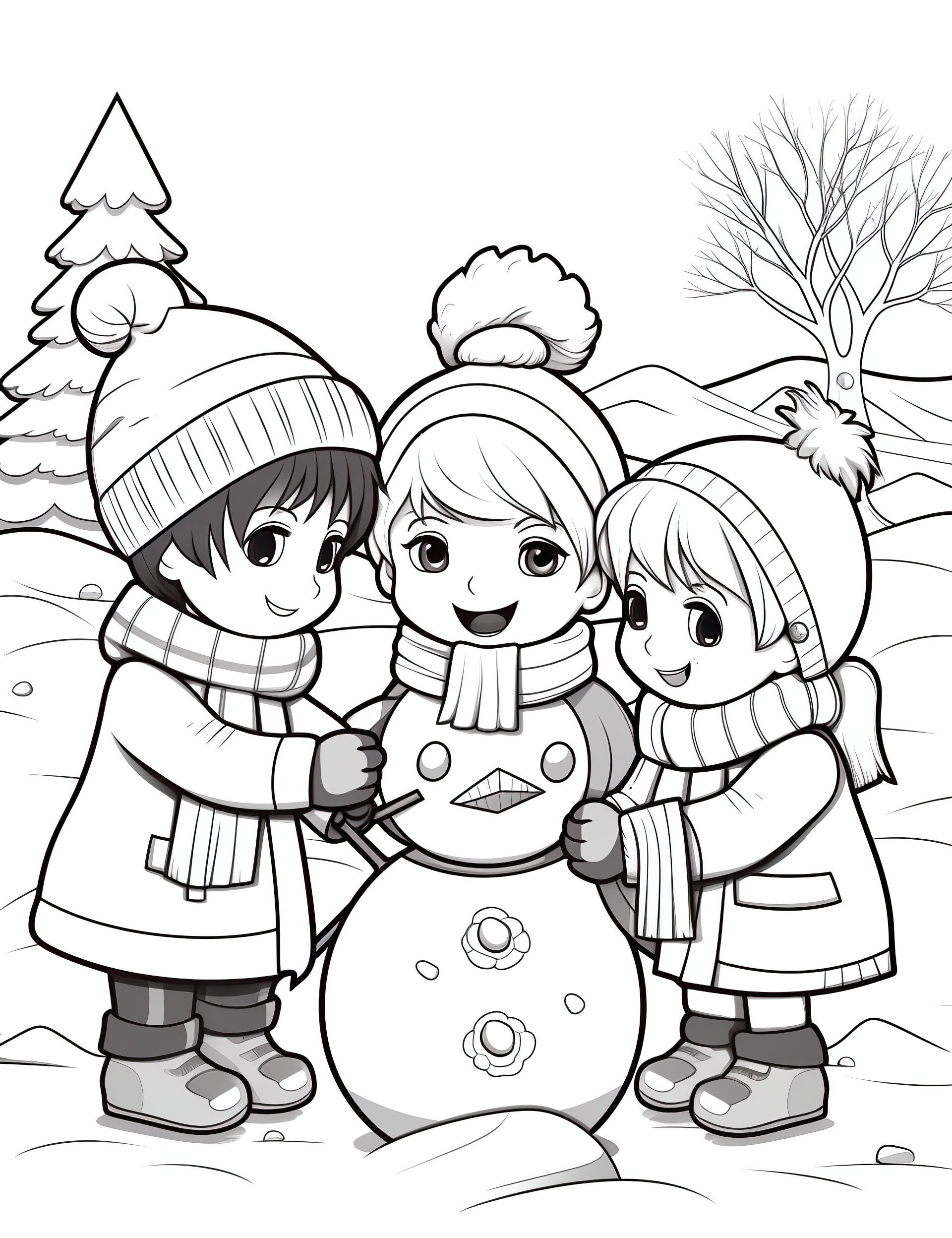 5 Winter Coloring Pages. Teacher, Color Pages for Kids, Cute Coloring ...