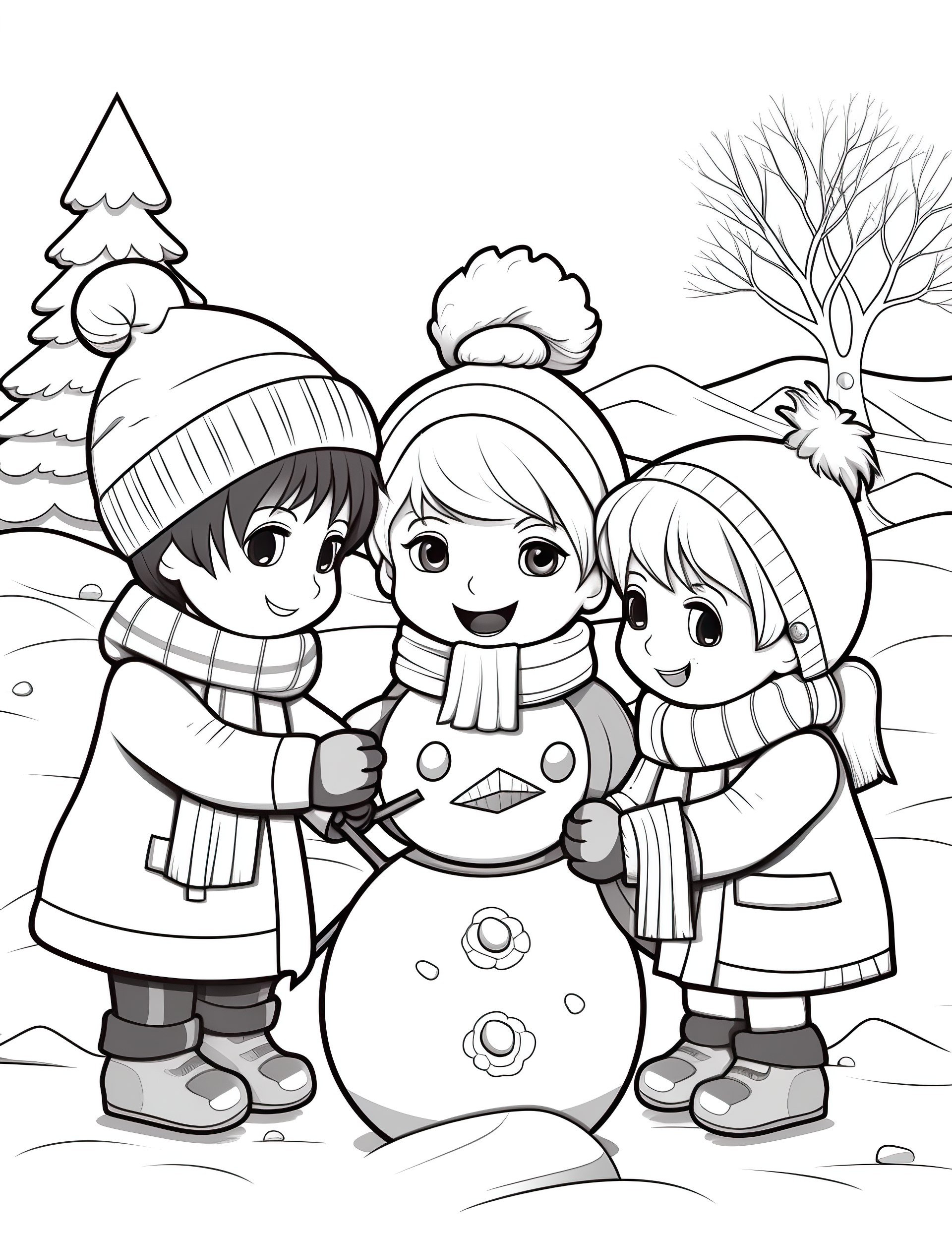 5 Winter Coloring Pages. Teacher, Color Pages for Kids, Cute Coloring ...