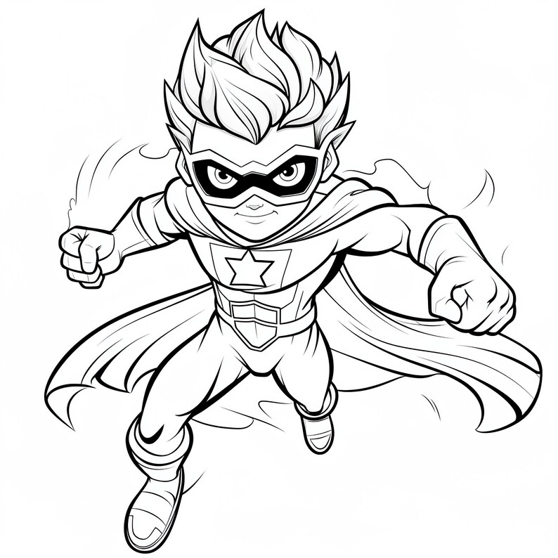 5 Cute Superhero Pages, Teacher, Color Pages for Kids, Cute Coloring ...