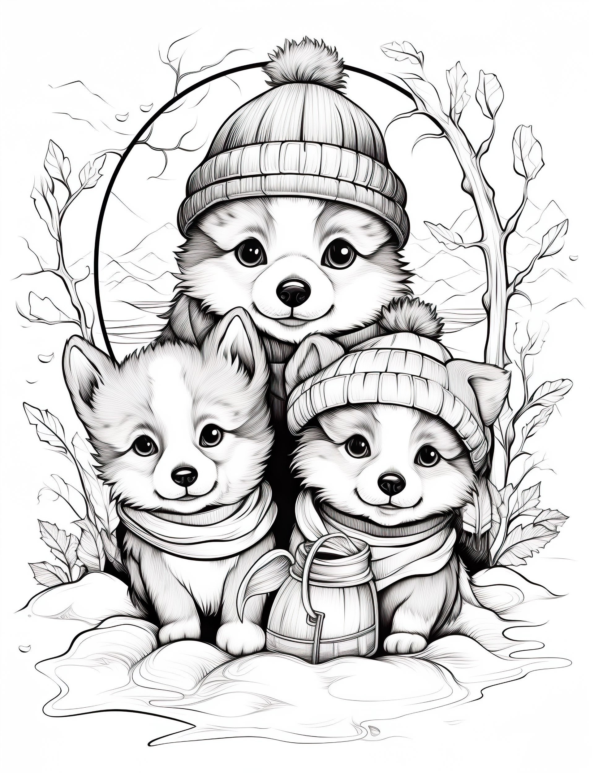 Anime Coloring Pages Winter Coloring Pages