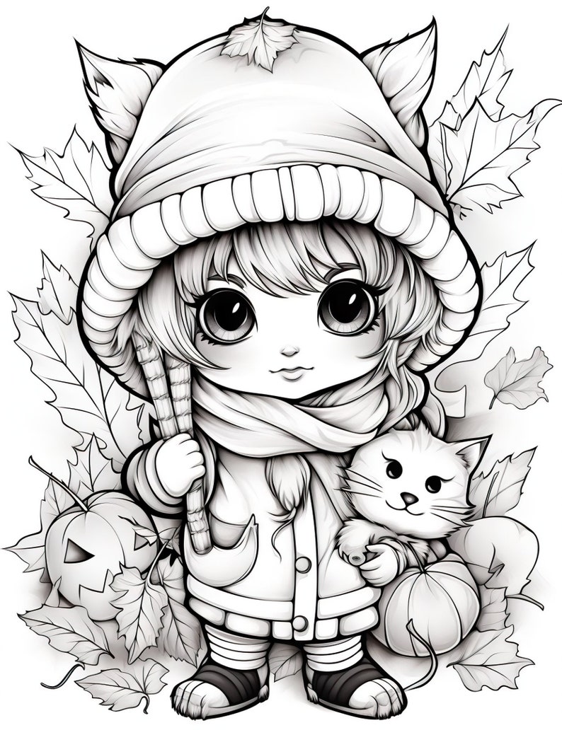 5 Autumn Coloring Pages. Teacher, Color Pages for Kids, Cute Coloring ...