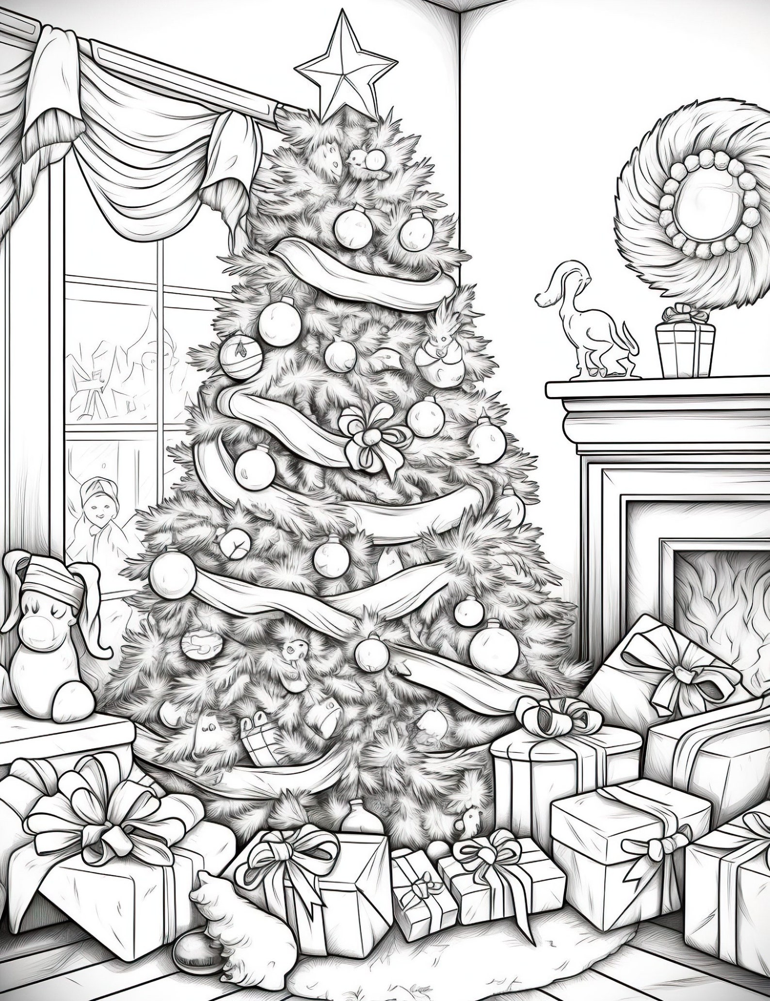 5 Christmas Holiday Coloring Pages. Teacher, Color Pages for Kids, Cute ...