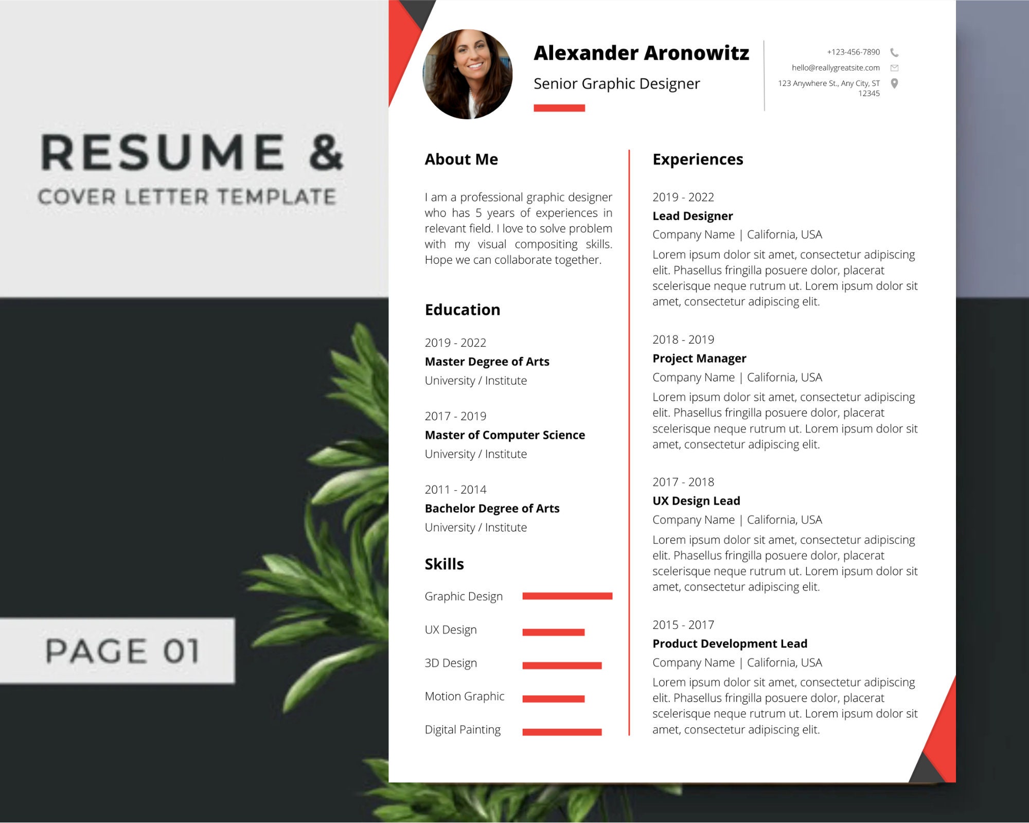 Resume Template | Digital Product | Digital Download | Modern CV ...